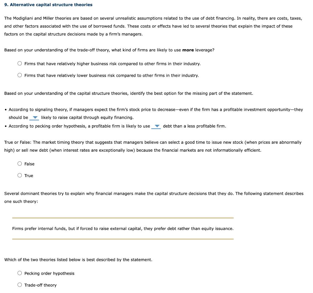 Solved Options for part 2- According to signaling theory, | Chegg.com