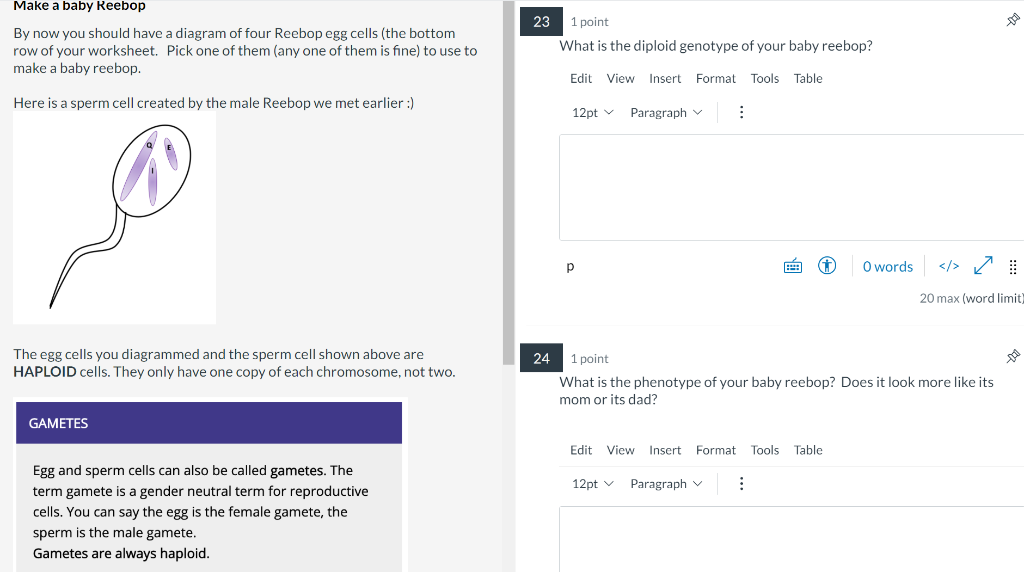 By now you should have a diagram of four Reebop egg | Chegg.com