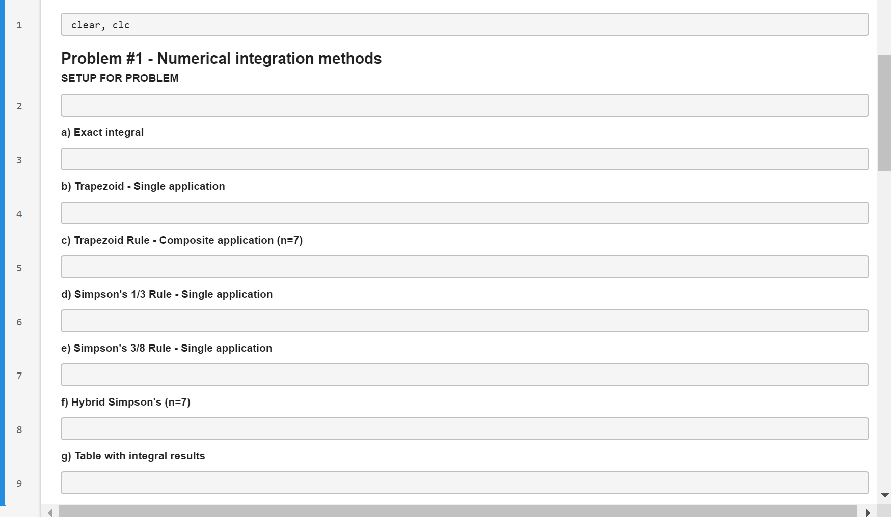 Solved 1) Numerical integration methods Consider the | Chegg.com