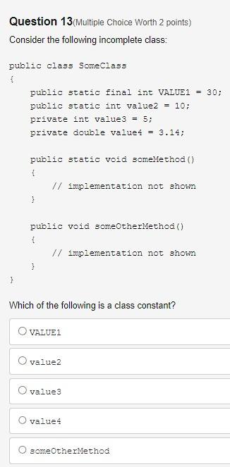 Solved Question 9 (Multiple Choice Worth 2 points) Assume | Chegg.com
