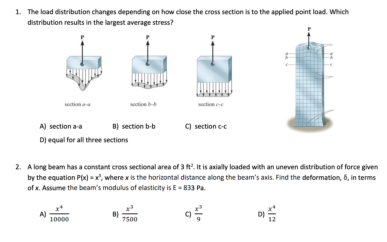 Solved 1. The load distribution changes depending on how | Chegg.com