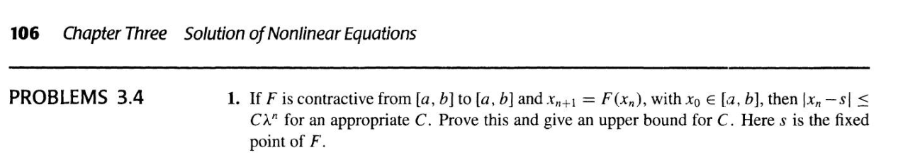 Solved If F is contractive from [a,b] to [a,b] and | Chegg.com