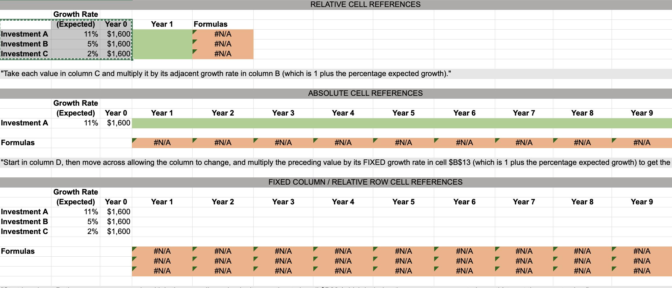 Solved intersect. For example, where column B intersects | Chegg.com