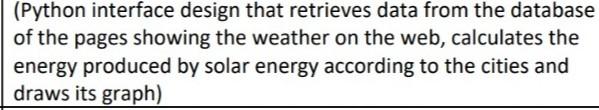 Solved (Python interface design that retrieves data from the | Chegg.com