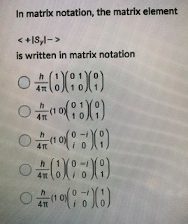 Solved In matrix notation, the matrix element is | Chegg.com