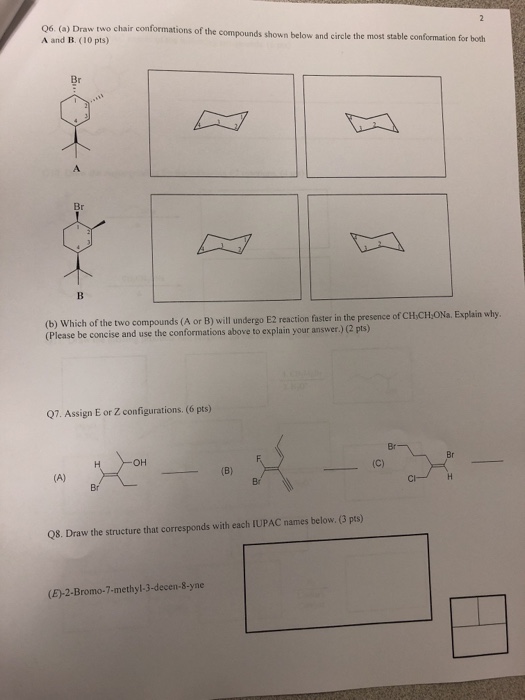 Solved 06. (a) Draw two chair conformations of the compounds | Chegg.com