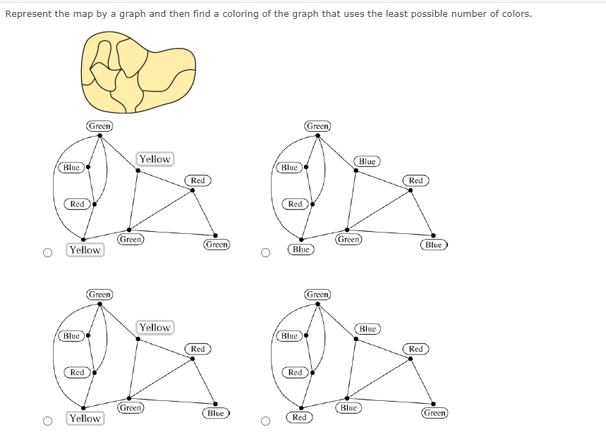 Solved Represent the map by a graph and then find a coloring | Chegg.com