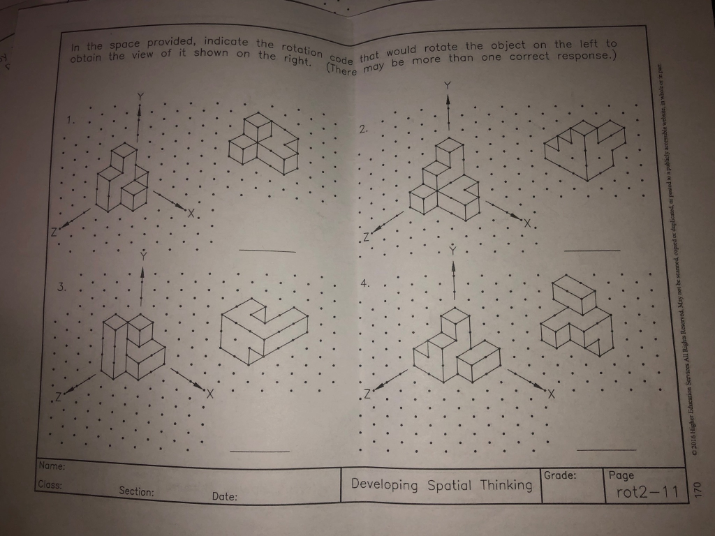 ate the rotation code In the space provided, indicate | Chegg.com
