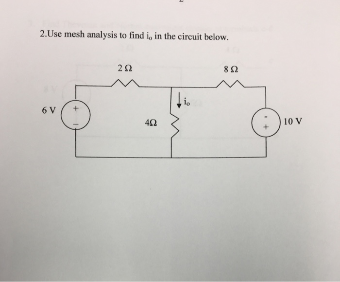 Solved 2.Use mesh analysis to find io in the circuit below. | Chegg.com