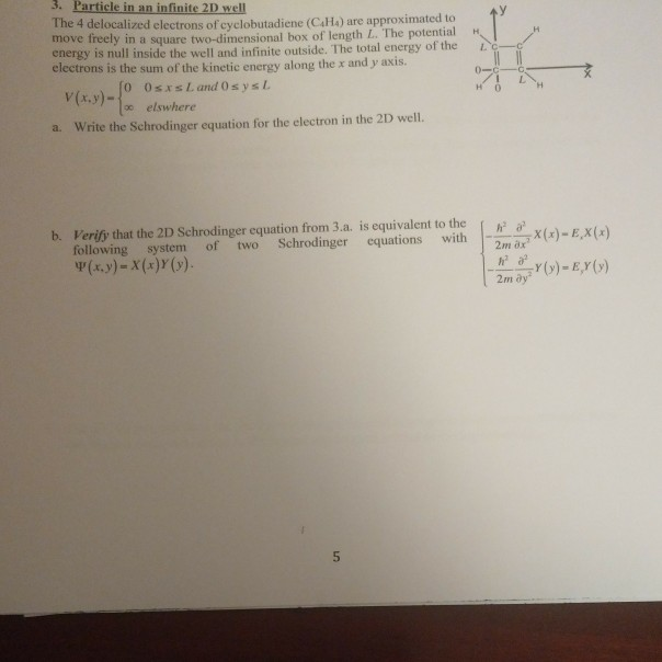 Solved 3. Particle in an infinite 2D well The 4 delocalized | Chegg.com