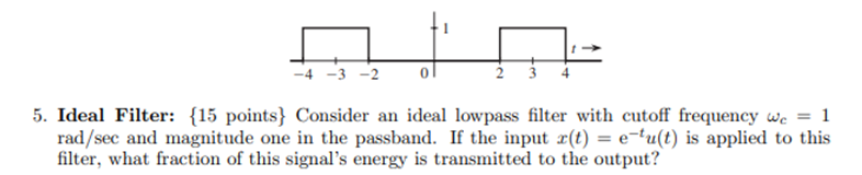 Solved 3 5. Ideal Filter: {15 points} Consider an ideal | Chegg.com