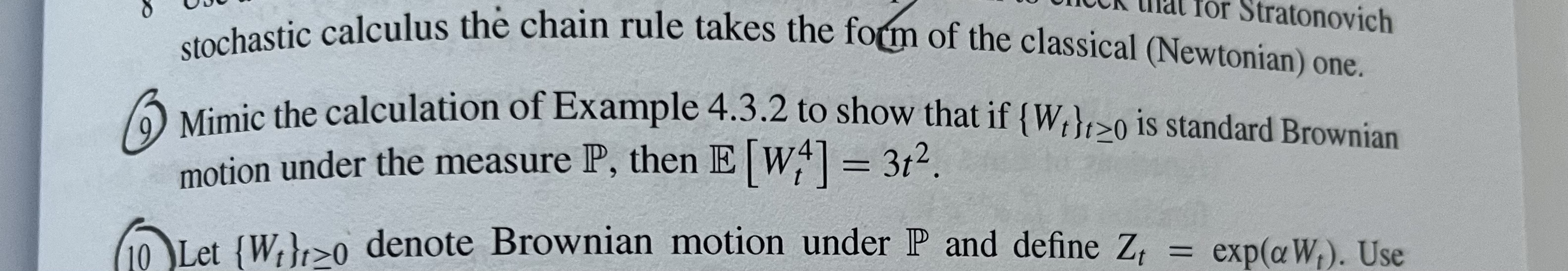 Solved (9) Mimic the calculation of Example 4.3.2 to show | Chegg.com