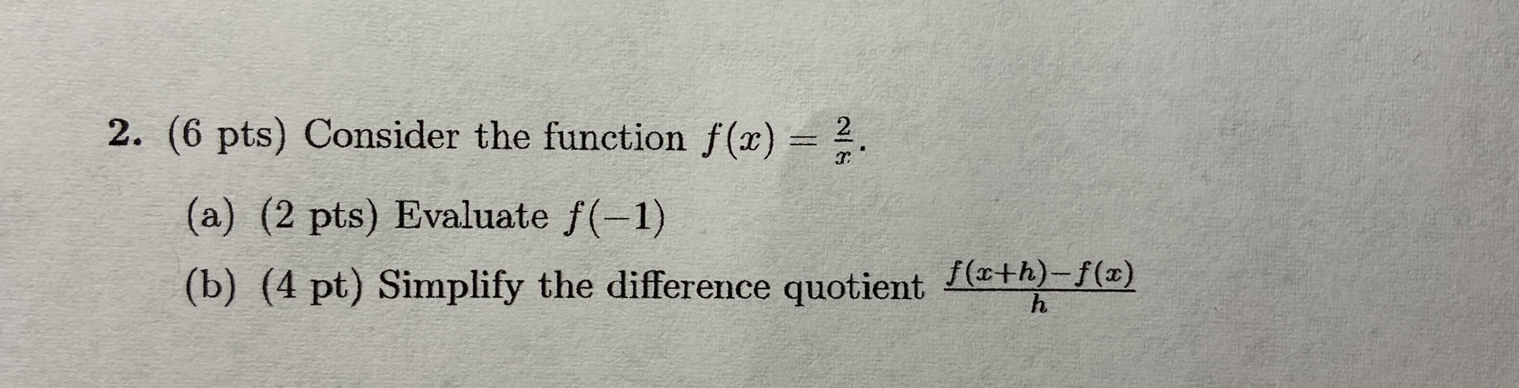 Solved (6pts) ﻿Consider the function f(x)=2x.(a) (2 ﻿pts) | Chegg.com