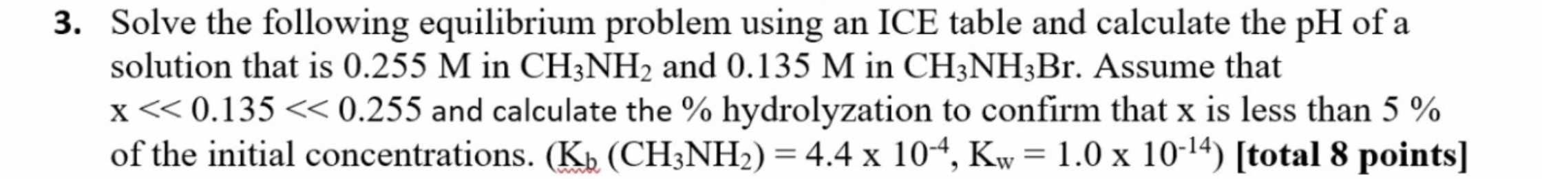 Solved 3. Solve the following equilibrium problem using an | Chegg.com