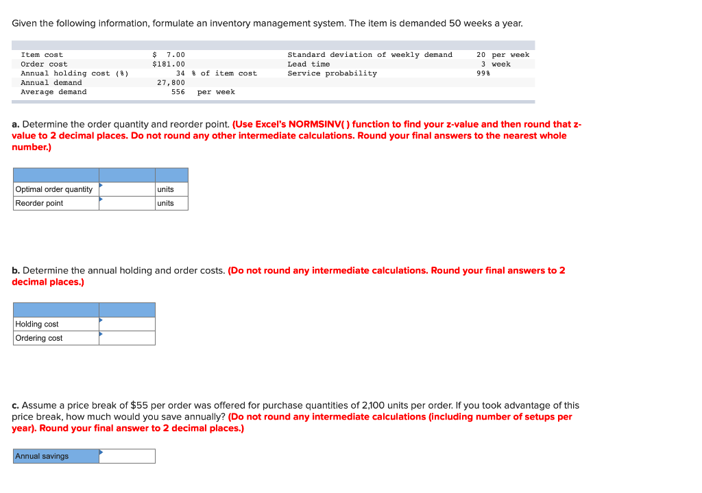 Solved Given the following information, formulate an | Chegg.com