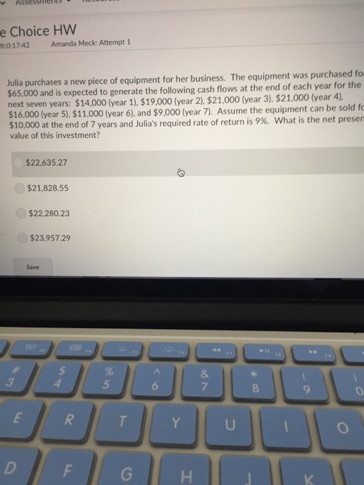 Solved V ASsessiients e Choice HW ft:0:17:42 Amanda Meck: | Chegg.com