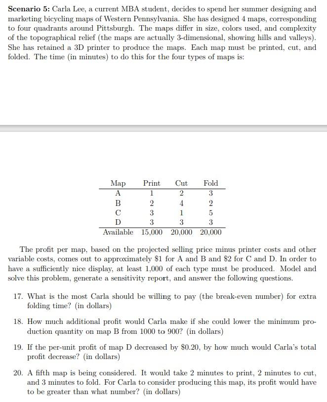 Solved Scenario 5: Carla Lee, a current MBA student, decides | Chegg.com