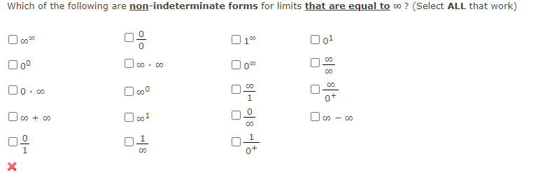 Solved Which of the following are non-indeterminate forms | Chegg.com