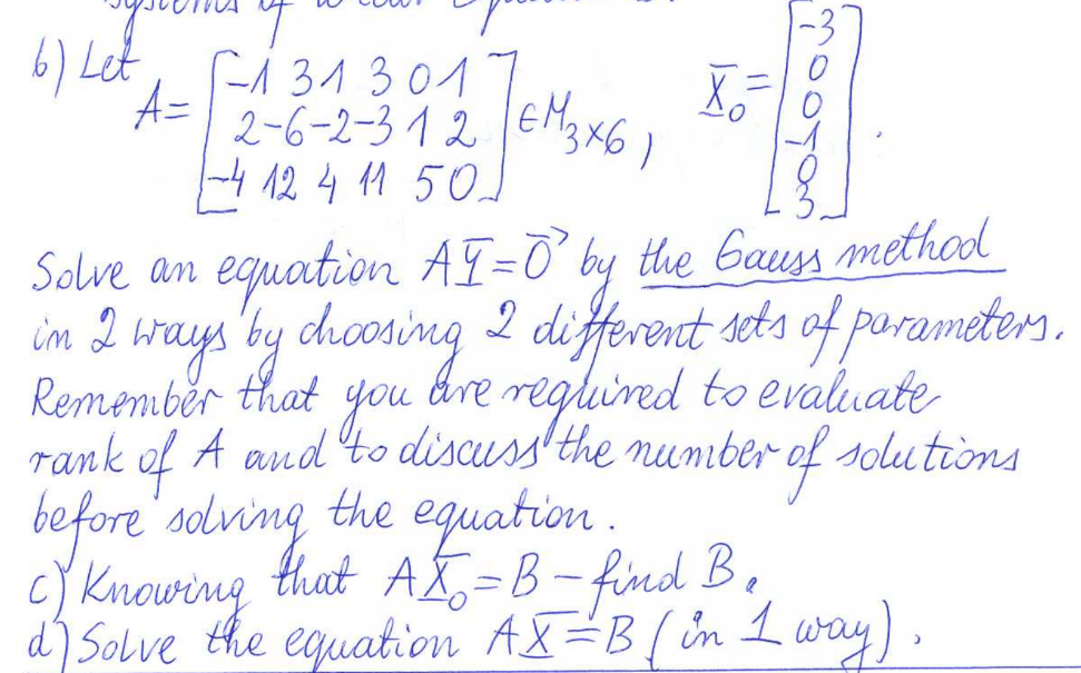 Solved Solve an equation by the Gauss method in 2 ﻿ways by | Chegg.com