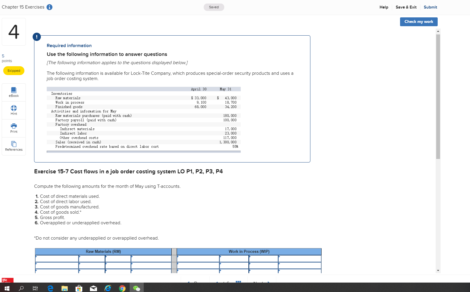 Solved Chapter 15 Exercises Saved Help Save & Exit Submit | Chegg.com