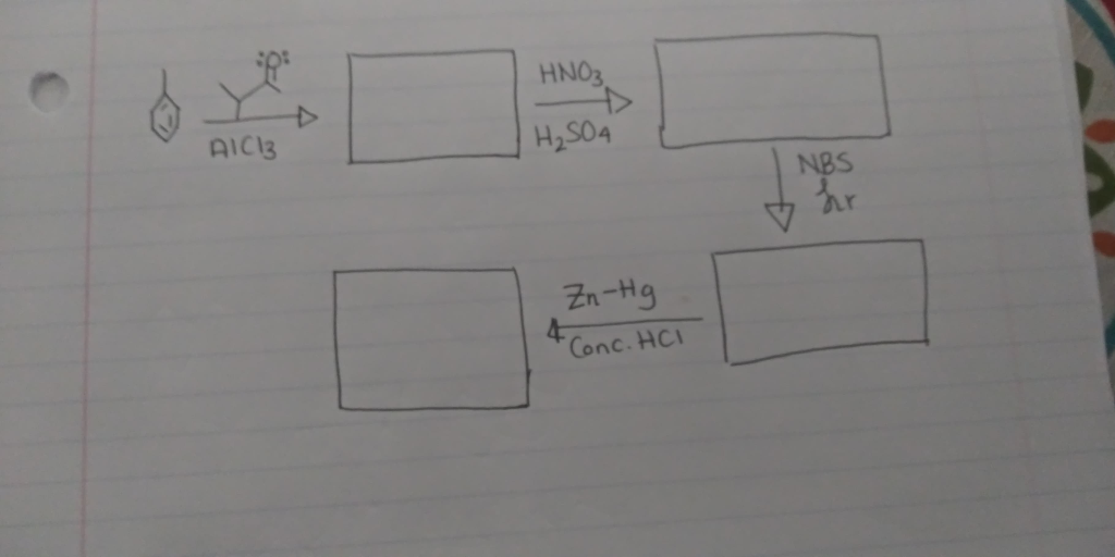 Solved HNO3. A AIC13 NBS Zn-Hg 4 Conc. HCl | Chegg.com