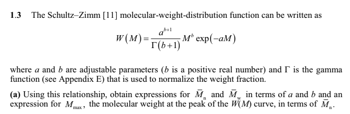 Solved 1.3 The Schultz-Zimm [11] | Chegg.com