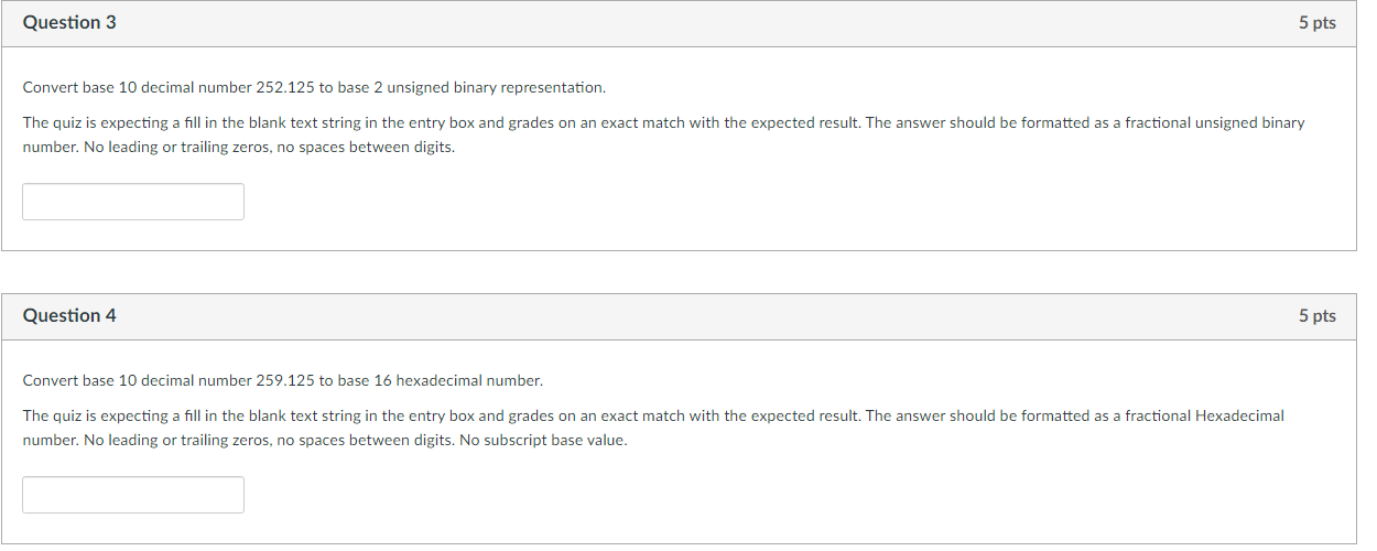 Solved Convert Base 10 Decimal Number 252125 To Base 2 