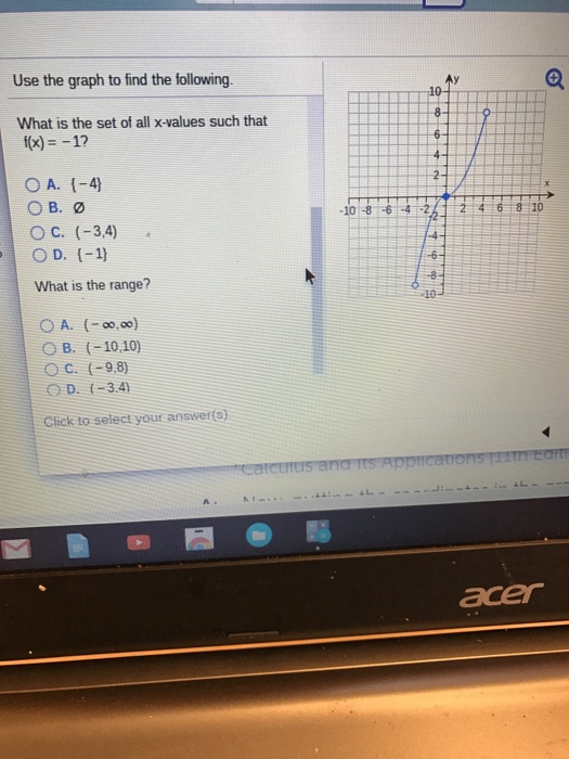 Solved Use the graph to find the following. What is the set | Chegg.com