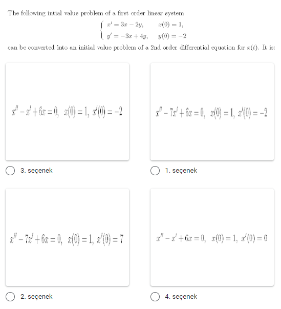 Solved The following intial value problem of a first order | Chegg.com