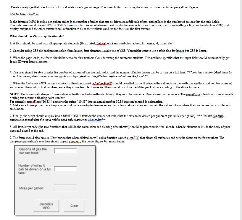 Solved Create a webpage that uses JavaScript to calculate a | Chegg.com