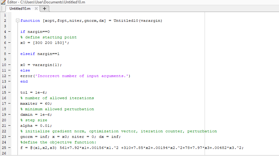 Hello, I modified this MATLAB code to initiate | Chegg.com