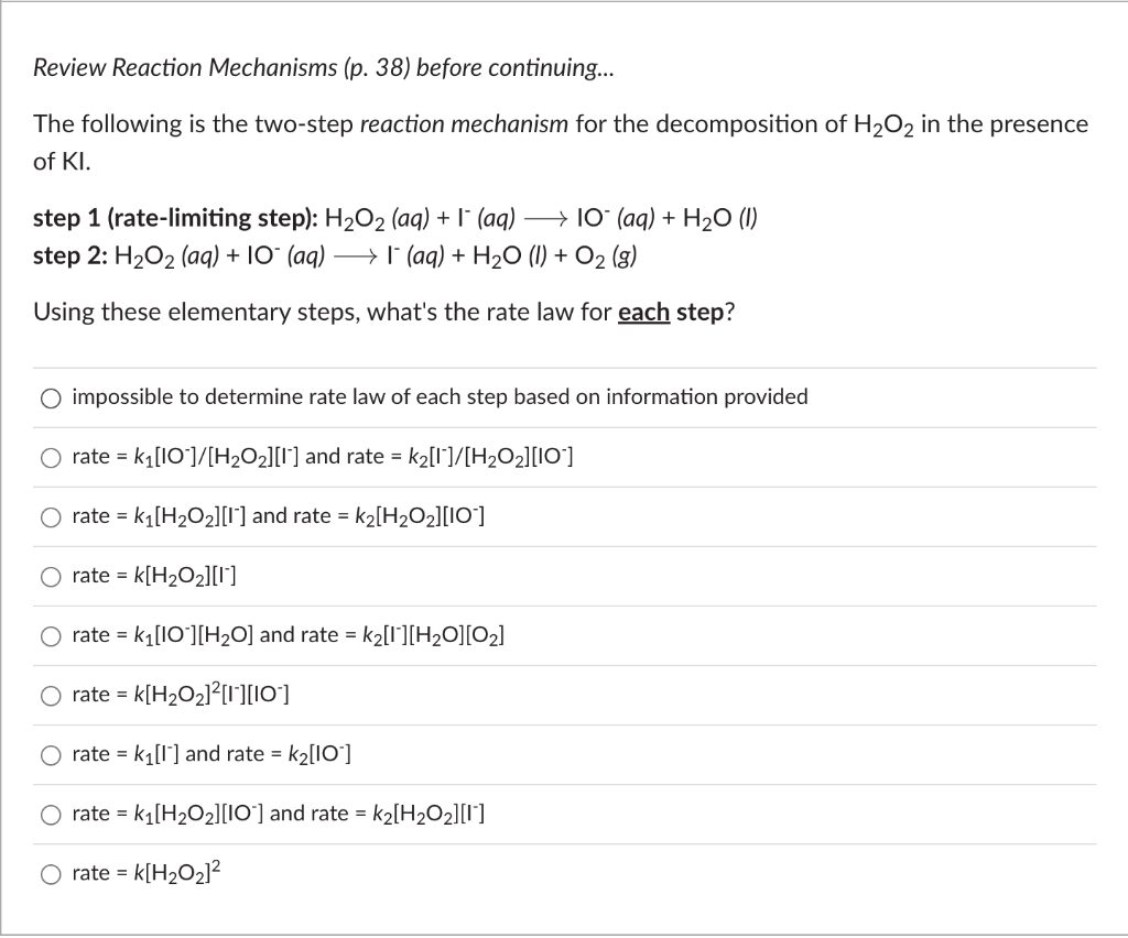 Solved Review Reaction Mechanisms (p. 38) before | Chegg.com