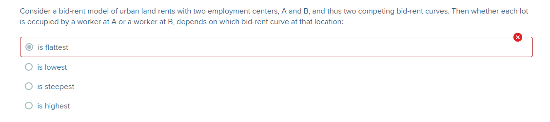 Solved Consider a bid-rent model of urban land rents with | Chegg.com