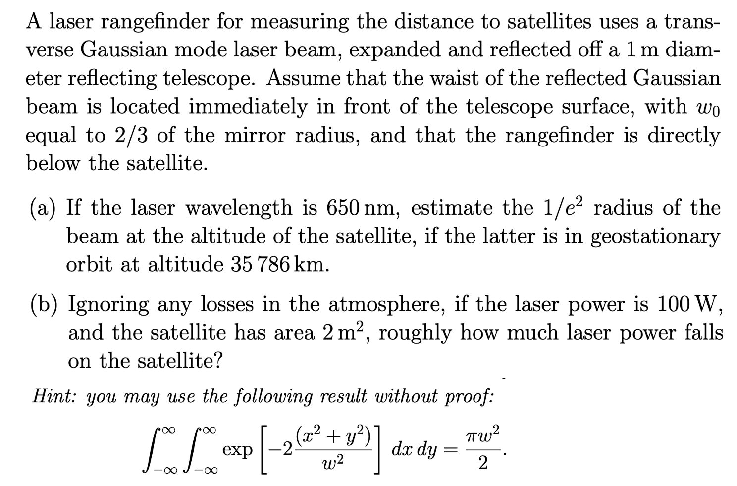 Solved A laser rangefinder for measuring the distance to | Chegg.com