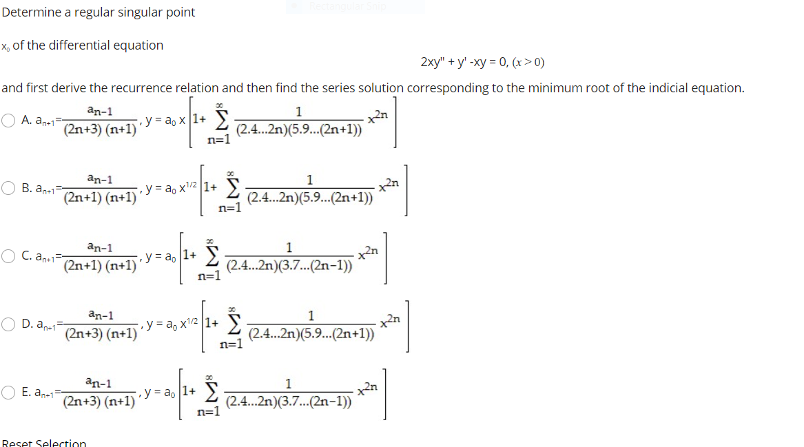 Solved Determine a regular singular point x, of the | Chegg.com