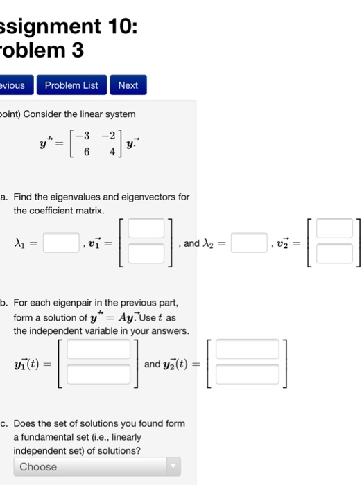 Solved signment 10: oblem 3 vious Problem List Next oint) | Chegg.com