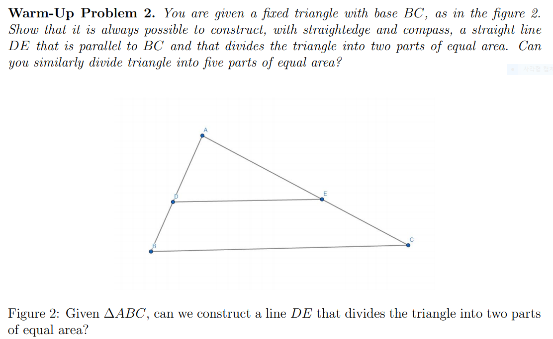 Solved Warm-Up Problem 2. You are given a fixed triangle | Chegg.com