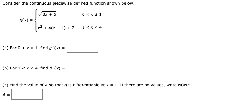 Solved Consider the continuous piecewise defined function | Chegg.com