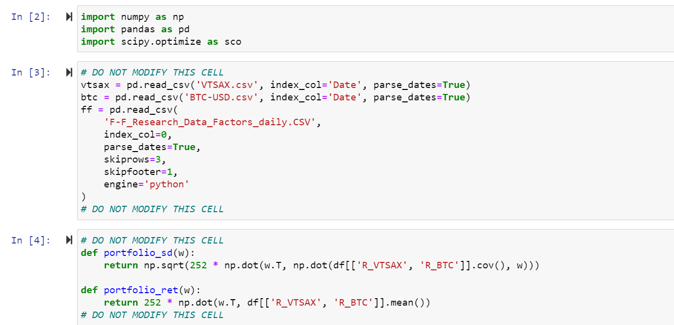 In [2] : import numpy as np import pandas as pd | Chegg.com