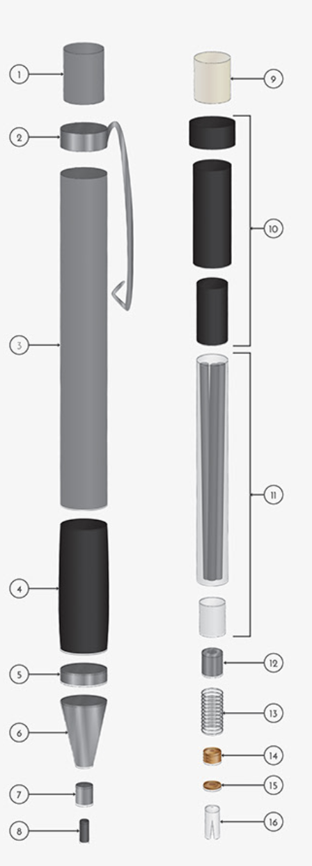 Design an assembly chart for this mechanical pencil, | Chegg.com