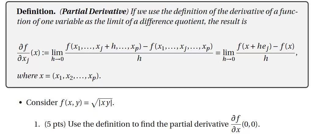 Solved Definition. (Partial Derivative) If we use the | Chegg.com Solved Definition. (Partial Derivative) If we use the | Chegg.com