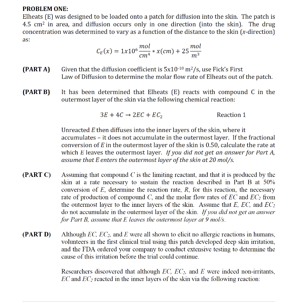 Solved PROBLEM ONE: Elheats (E) was designed to be loaded | Chegg.com