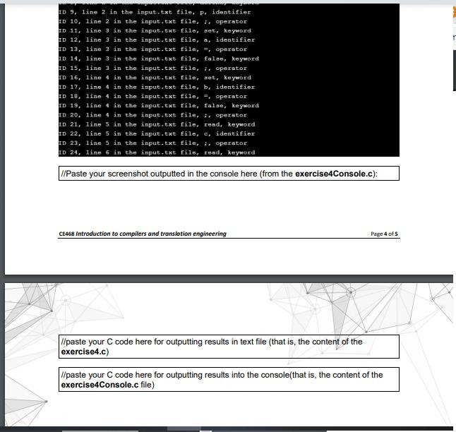 Solved Exercise 3(20p) Write a flex program that reads a | Chegg.com