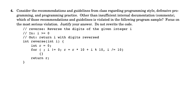 Solved 4. Consider the recommendations and guidelines from | Chegg.com