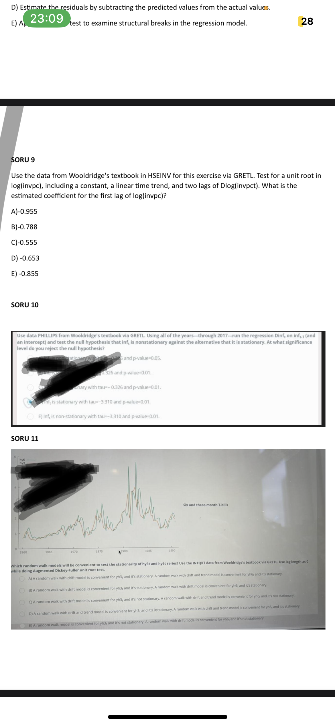 Solved In Time Series Analysis Which Of The Following Best