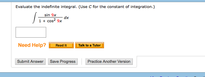 Solved Evaluate the indefinite integral. (Use C for the | Chegg.com