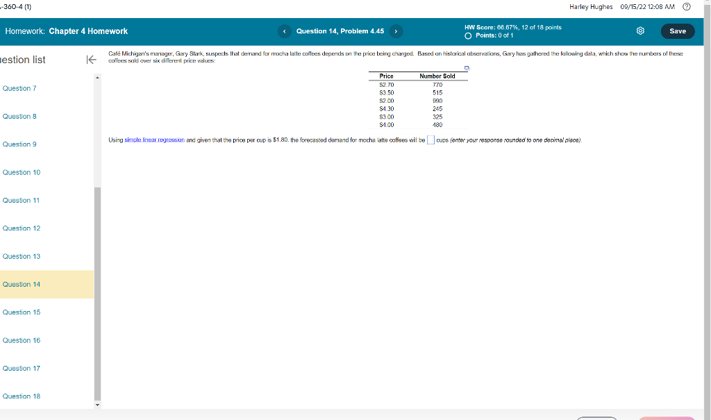 Solved Using Simple Linear Regression And Given That The 