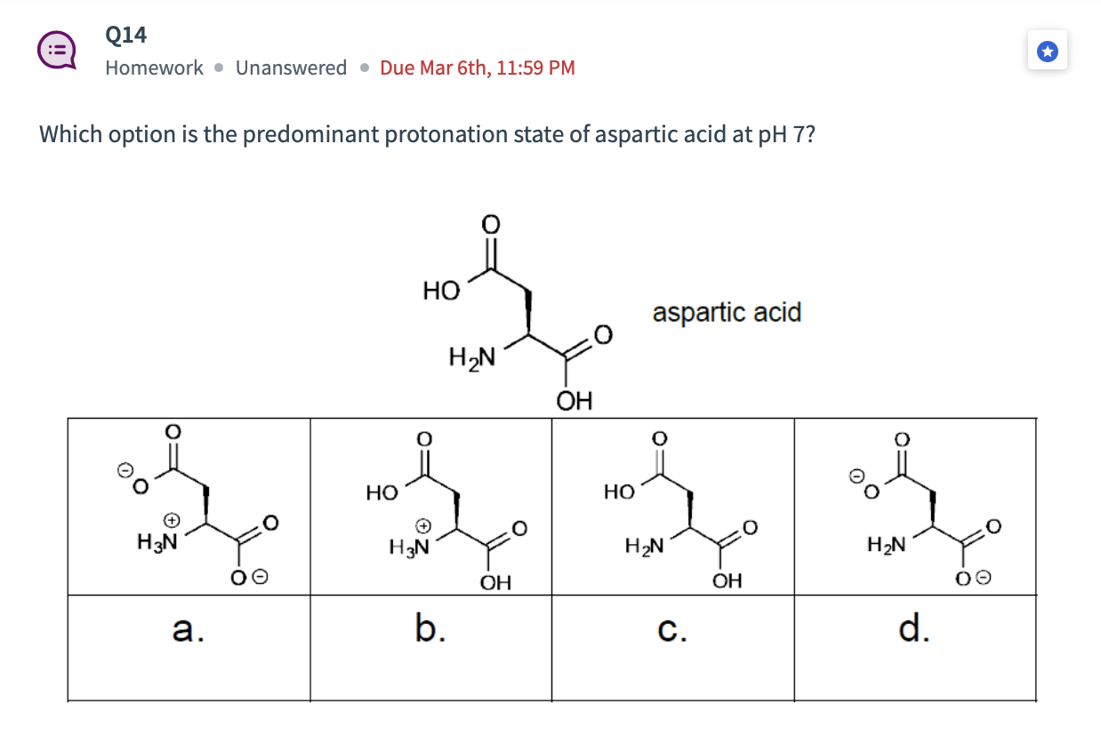 Solved Which option is the predominant protonation state of | Chegg.com