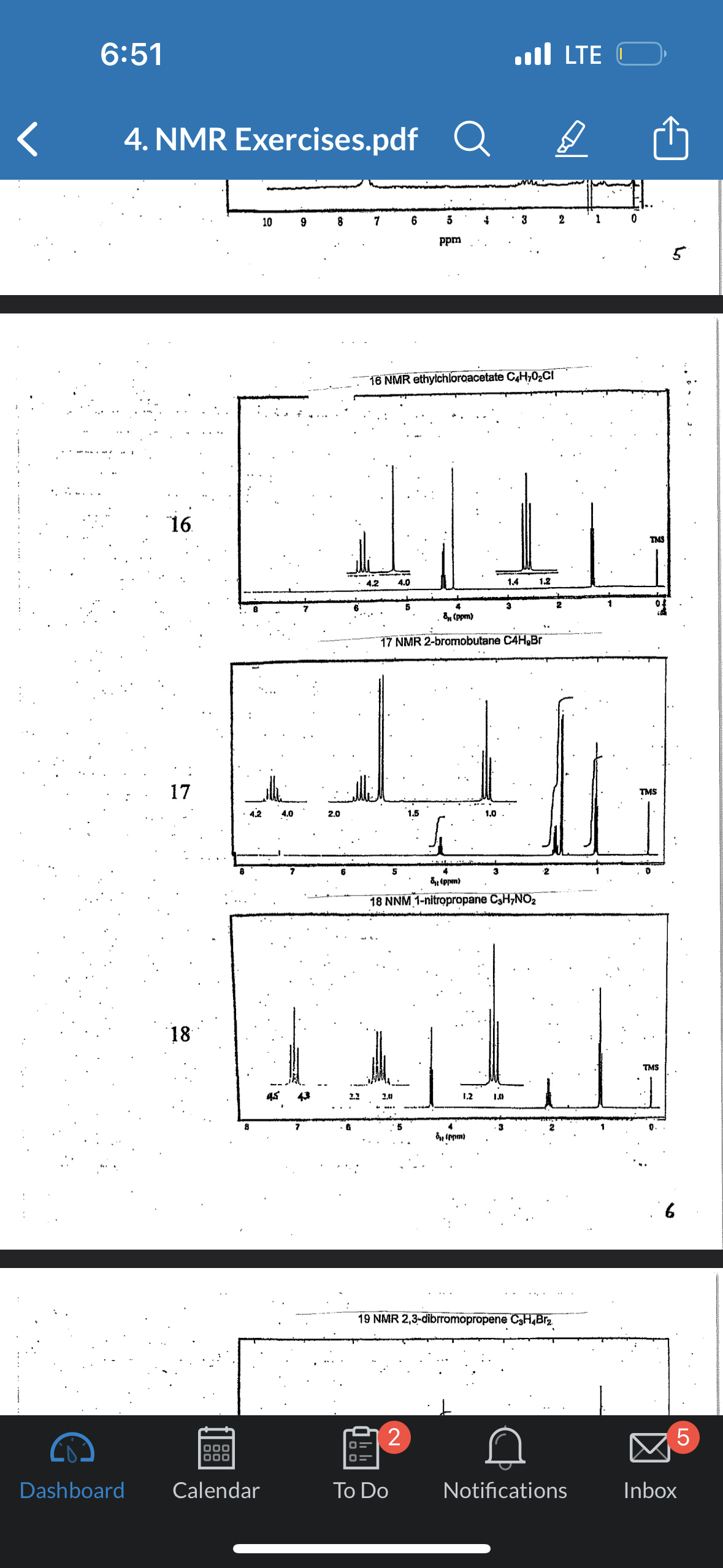 6:51 . all LTE 4. NMR Exercises.pdf 11 3 4τ 9 10LHεJ | Chegg.com