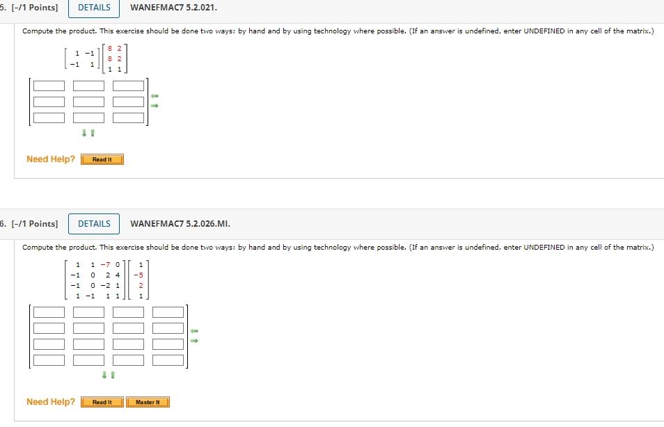 Solved 5. [-/1 Points) DETAILS WANEFMAC7 5.2.021. Compute | Chegg.com
